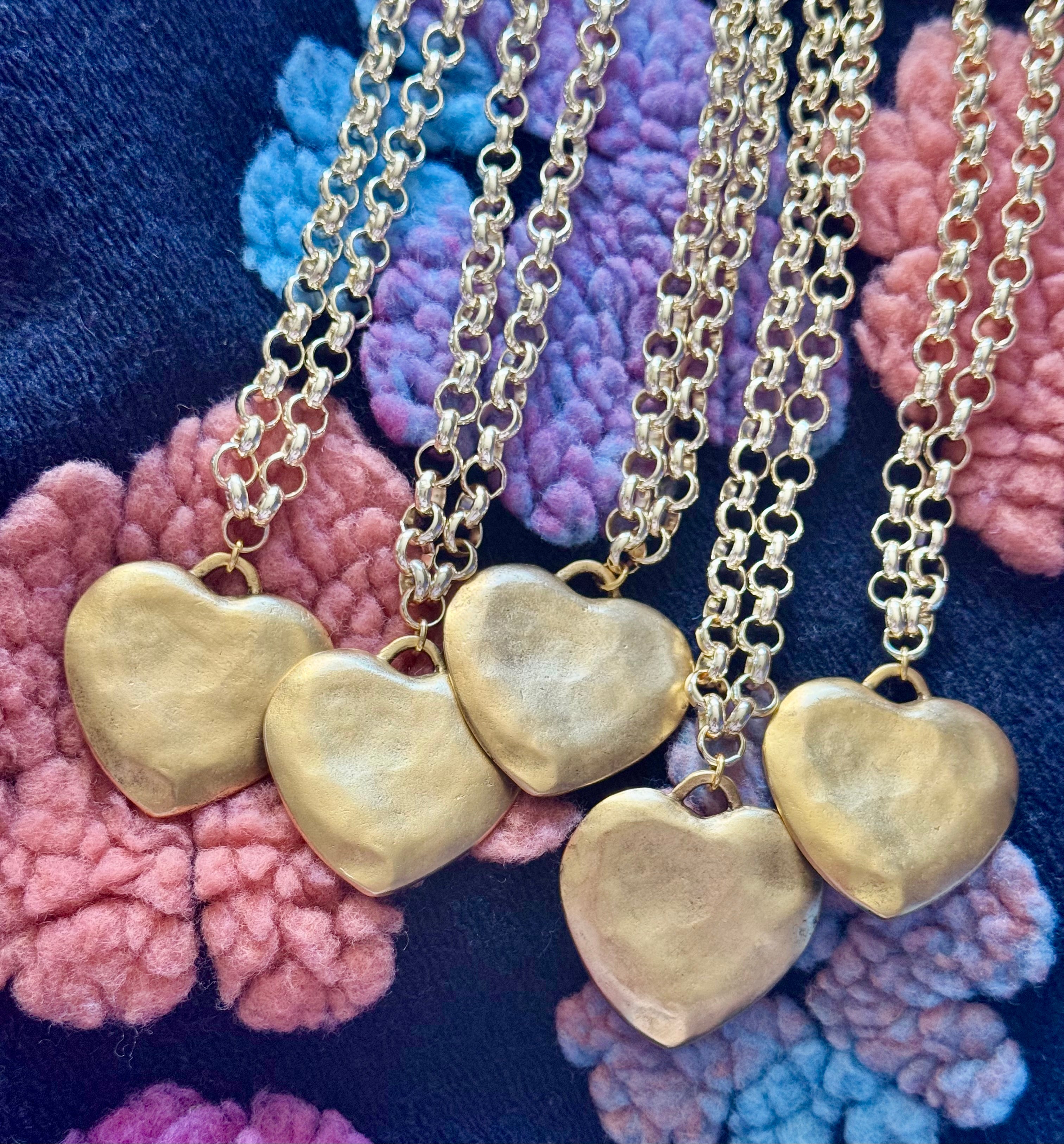 Jumbo Heart Gold Necklace – Freely Cece
